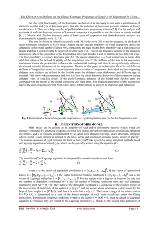 The Effect of Arm Stiffness on the Elasto-Kinematic Properties of Single-Axle Suspension by ...