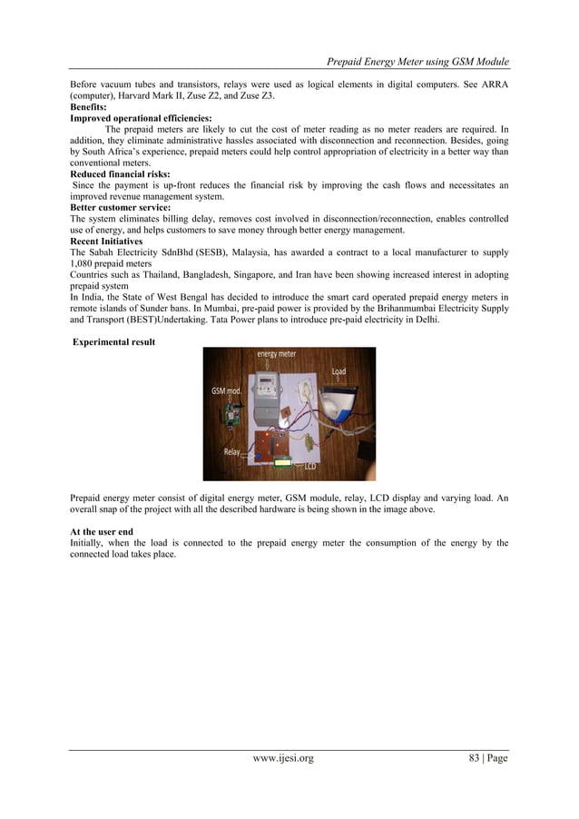 Prepaid Energy Meter using GSM Module | PDF