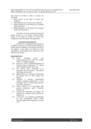 Cyclic Life Establishment of First Stage Compressor Blade - Aircraft ...