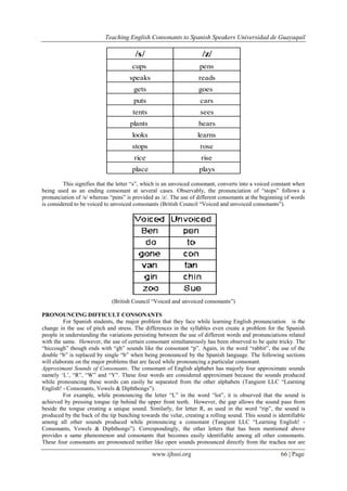 Teaching English Consonants to Spanish Speakers Universidad de ...