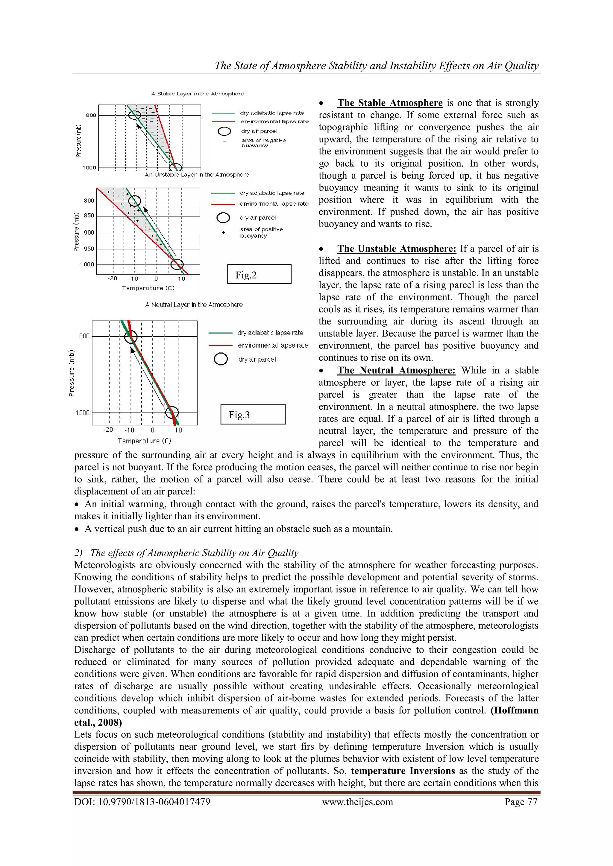 The State of Atmosphere Stability and Instability Effects on Air ...