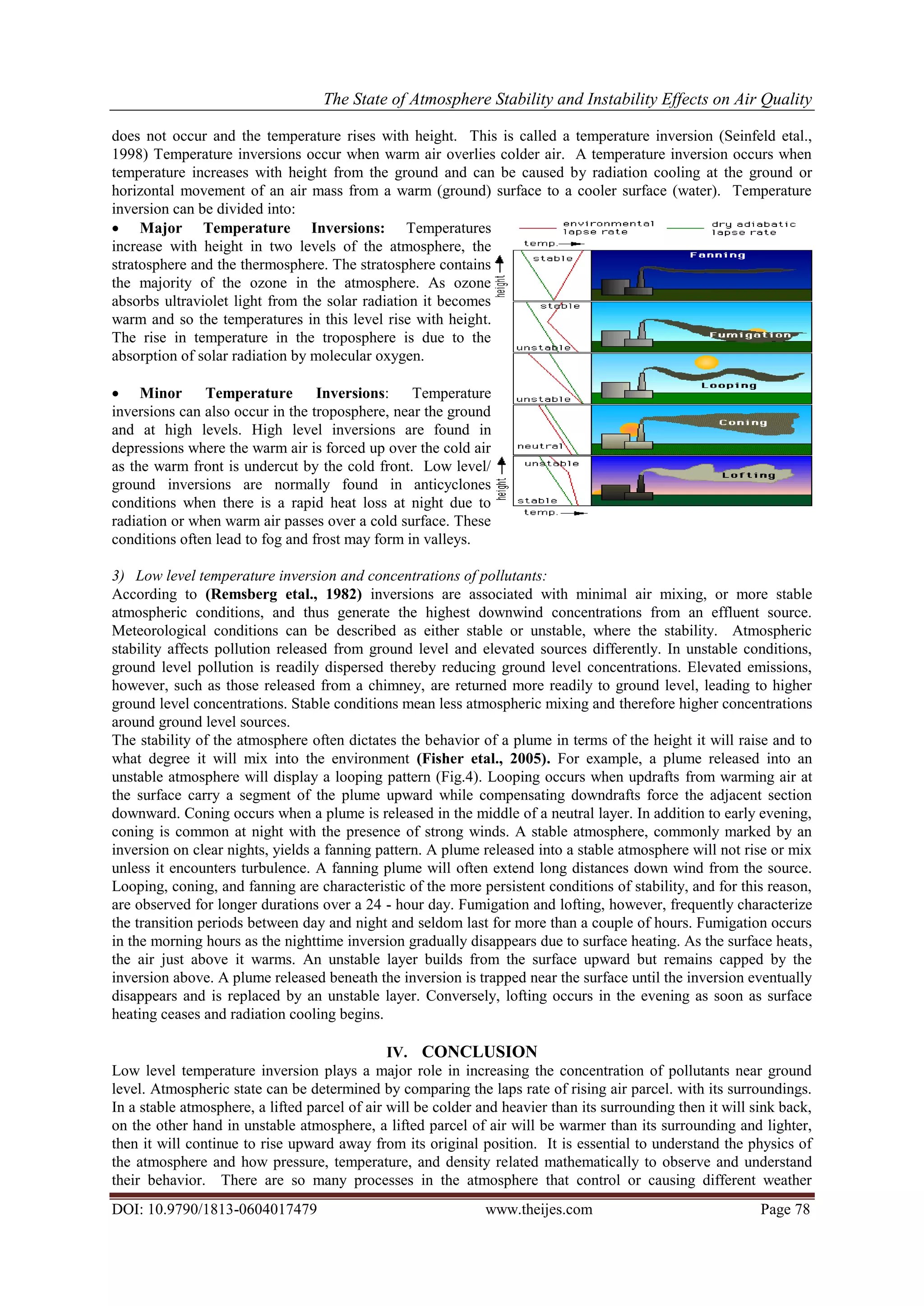 The State of Atmosphere Stability and Instability Effects on Air ...