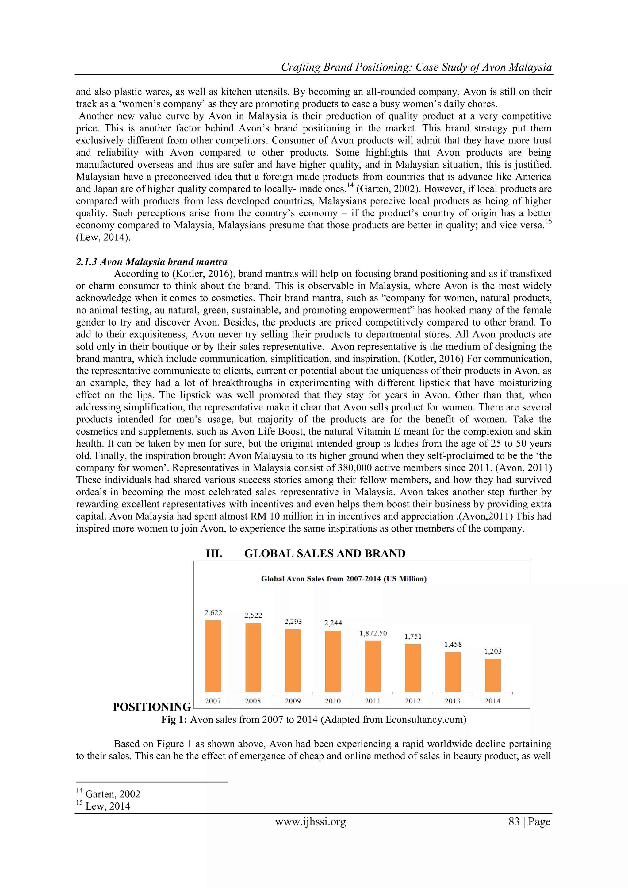 Crafting Brand Positioning: Case Study of Avon Malaysia | PDF