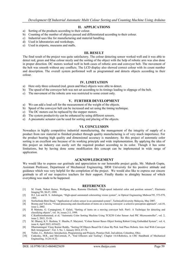 Development Of Industrial Automatic Multi Colour Sorting and Counting Machine Using Arduino Nano ...