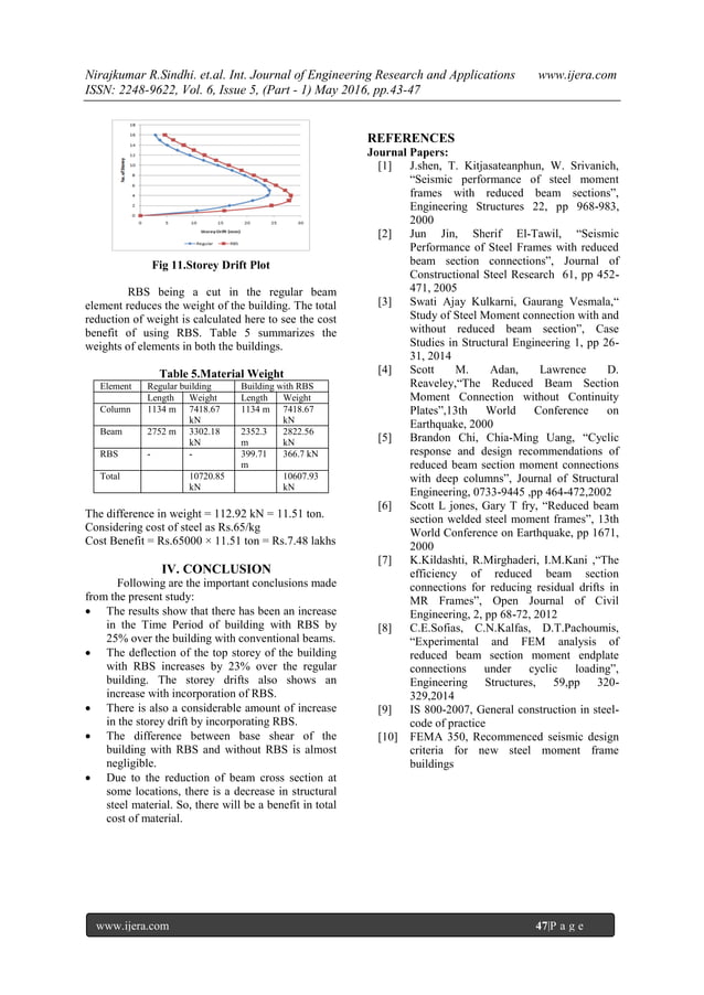 Study of Steel Moment Resisting Frame with Reduced Beam Section | PDF