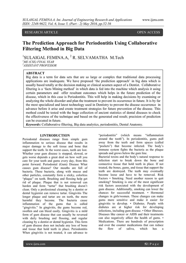 The Prediction Approach For Periodontitis Using Collaborative Filtering