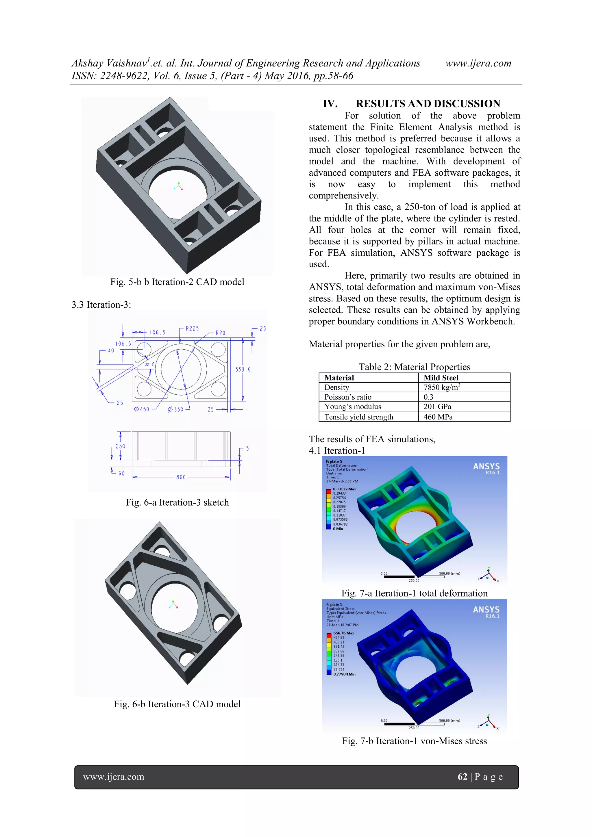 Design Optimization of Hydraulic Press Plate using Finite Element Analysis | PDF