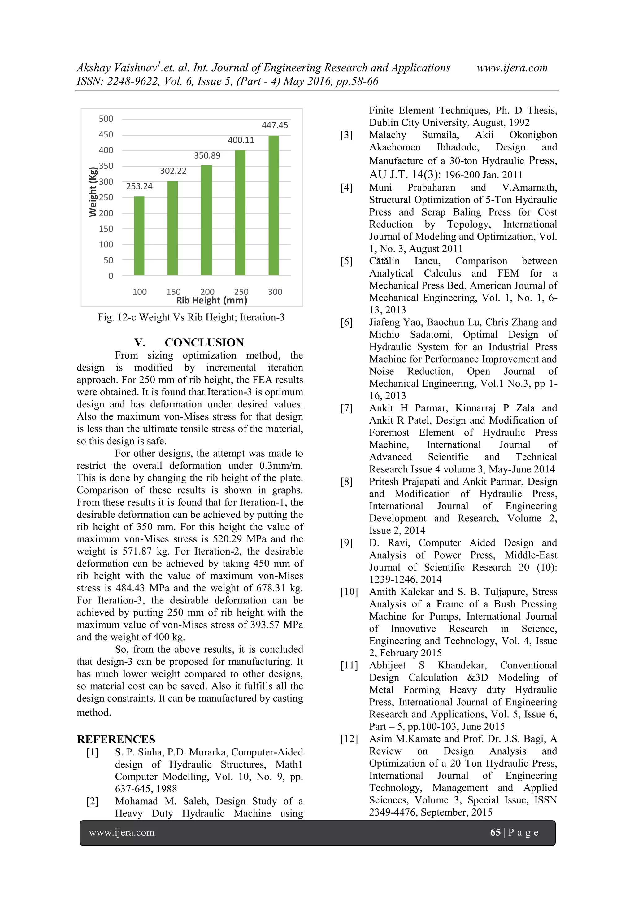 Design Optimization of Hydraulic Press Plate using Finite Element Analysis | PDF