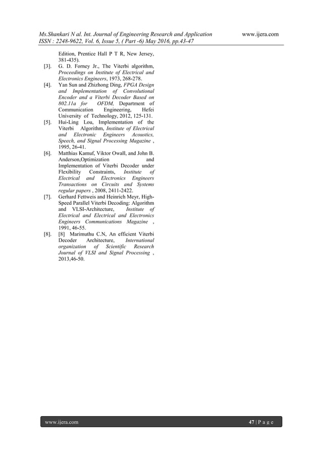 Hard Decision Viterbi Decoder: Implementation on FPGA and Comparison of Resource Utilization on ...