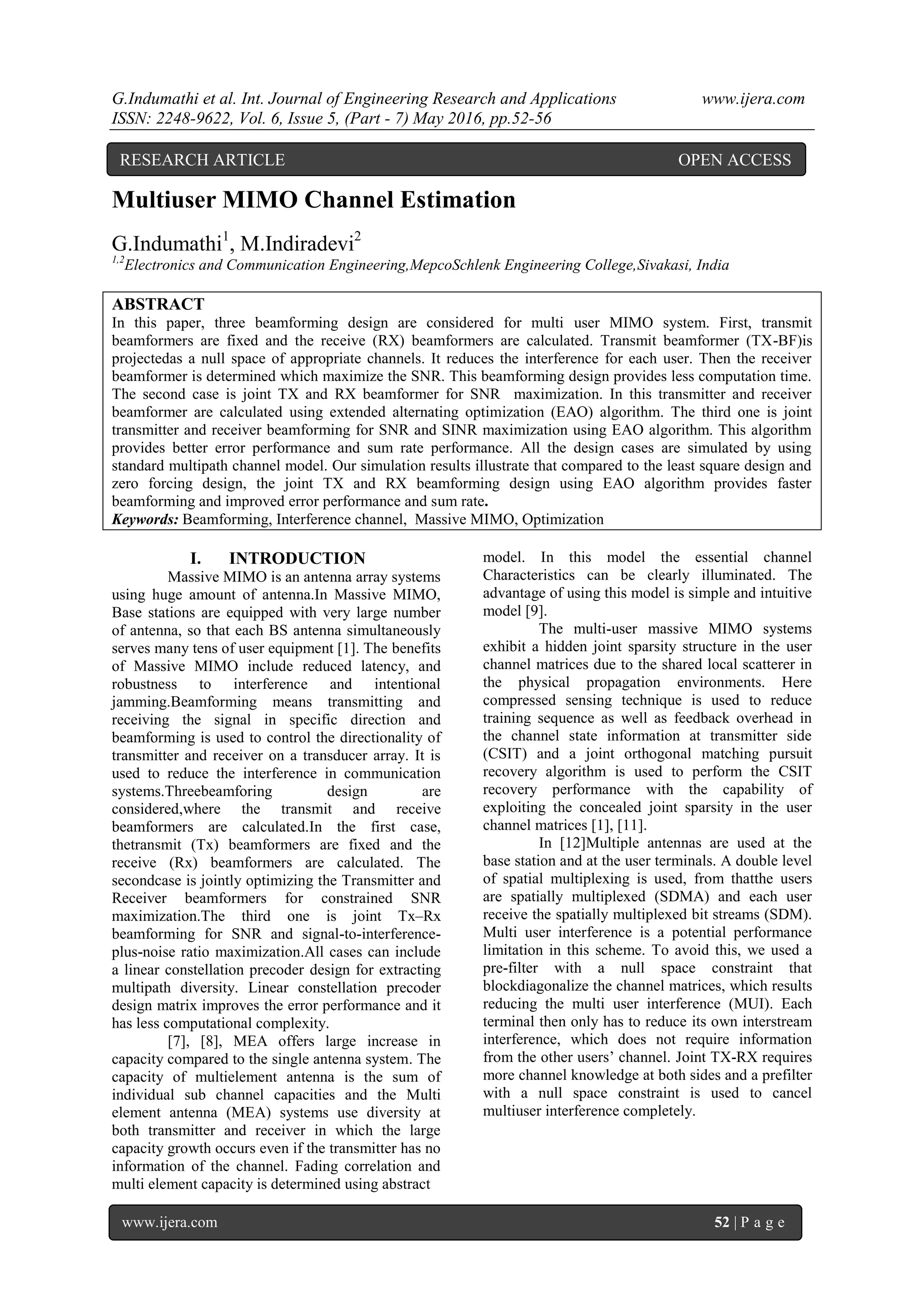 Multiuser MIMO Channel Estimation | PDF | Digital Audio | Computer Software and Applications