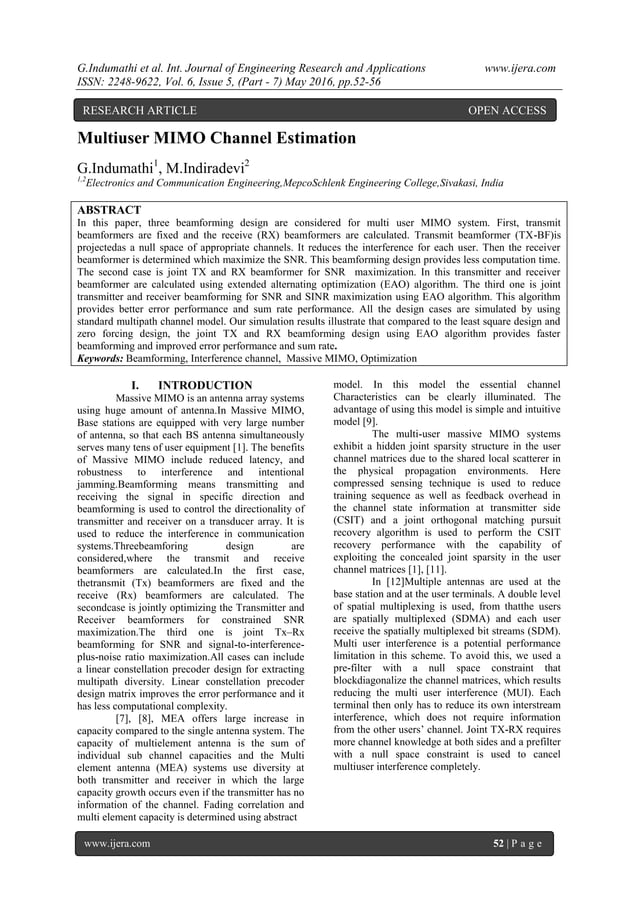 Multiuser MIMO Channel Estimation | PDF | Digital Audio | Computer Software and Applications