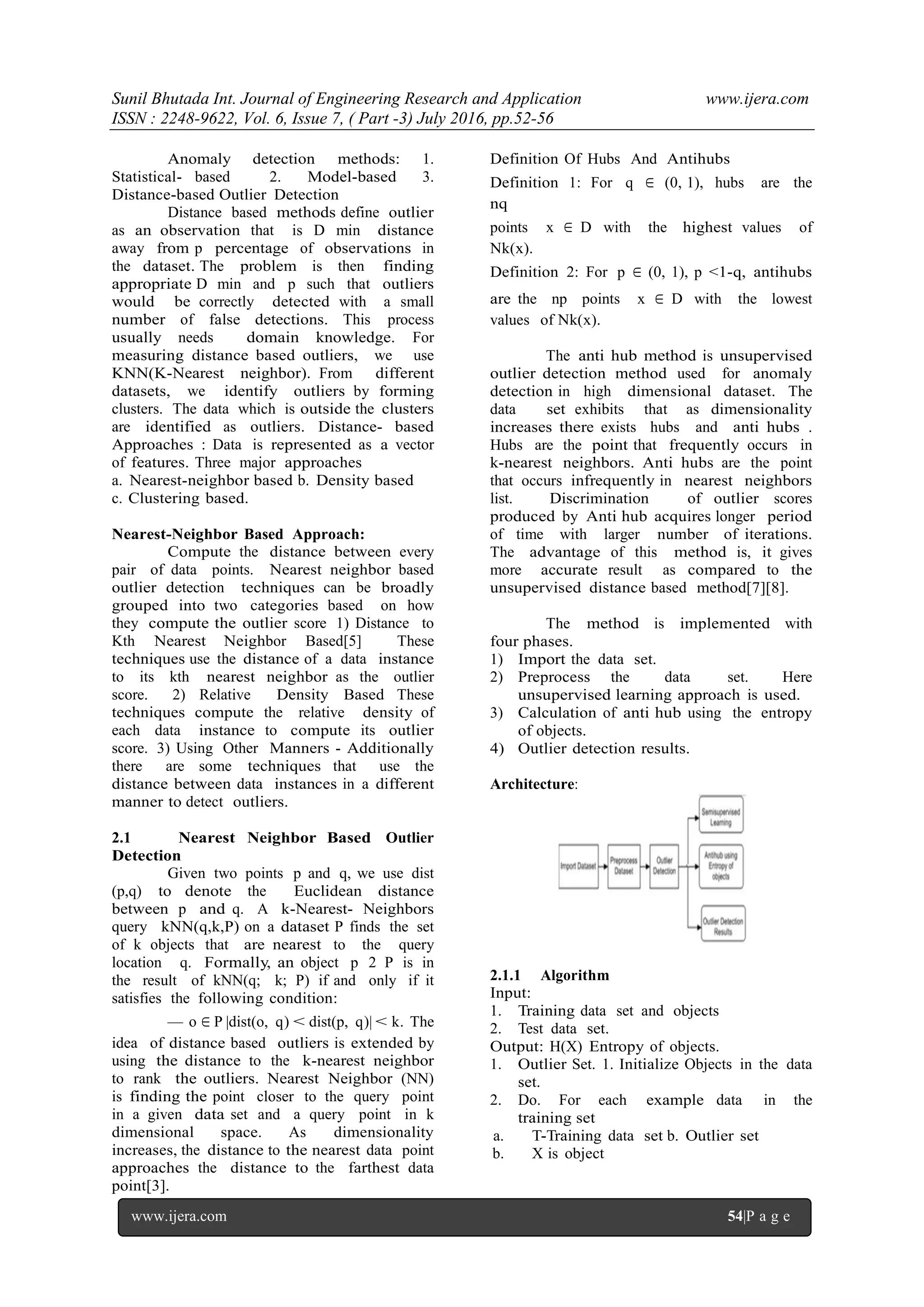 Outlier Detection Using Unsupervised Learning On High Dimensional Data