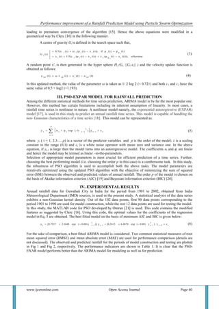 Performance improvement of a Rainfall Prediction Model using Particle Swarm Optimization | PDF ...