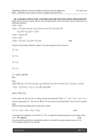 A Variable Control Structure Controller for the Wing Rock Phenomenon | PDF | Aviation Industry ...