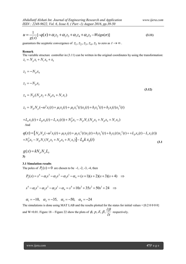A Variable Control Structure Controller for the Wing Rock Phenomenon | PDF | Aviation Industry ...