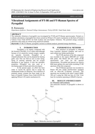 Vibrational Assignments of FT-IR and FT-Raman Spectra of Pyrogallol | PDF | Chemistry | Science