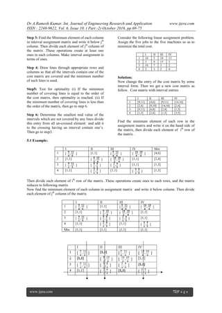 Solving ONE’S interval linear assignment problem | PDF