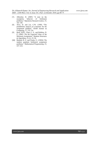Solving ONE’S interval linear assignment problem | PDF