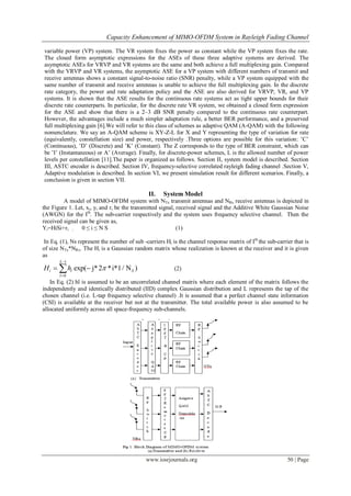 Capacity Enhancement of MIMO-OFDM System in Rayleigh Fading Channel | PDF