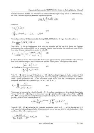 Capacity Enhancement of MIMO-OFDM System in Rayleigh Fading Channel | PDF