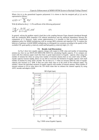 Capacity Enhancement of MIMO-OFDM System in Rayleigh Fading Channel | PDF