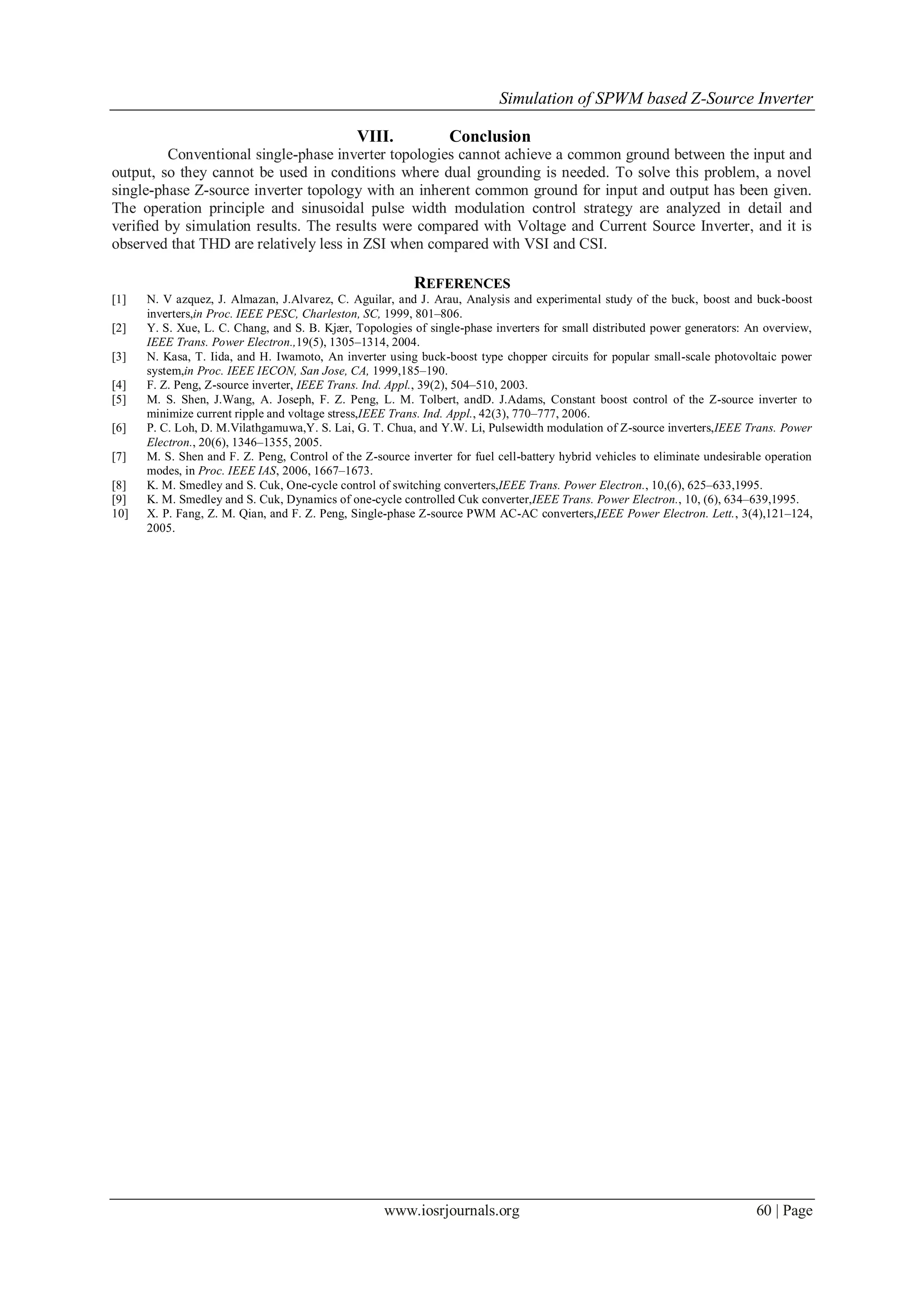 Simulation of SPWM based Z-Source Inverter | PDF