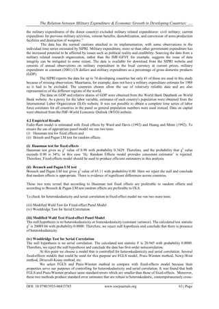 The Relation between Military Expenditure & Economic Growth in ...