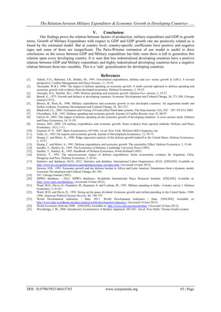 The Relation between Military Expenditure & Economic Growth in ...