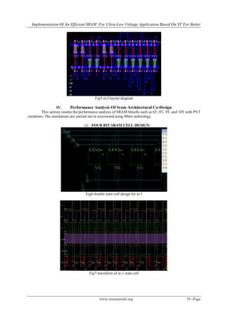 Implementation of an Efficient SRAM for Ultra-Low Voltage Application Based on ST for Better ...