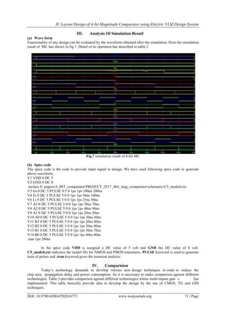 IC Layout Design of 4-bit Magnitude Comparator using Electric VLSI Design System | PDF
