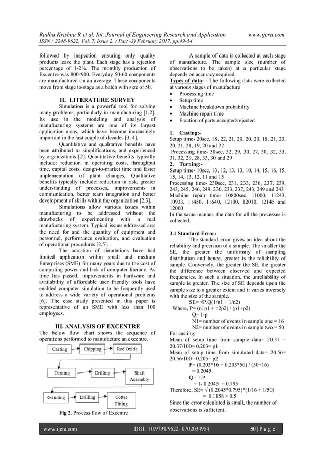 Modeling And Analysis Of A Manufacturing Plant Using Discrete Event Simulation Pdf