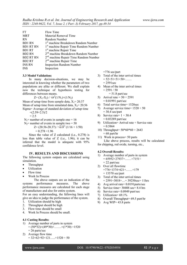 Modeling And Analysis Of A Manufacturing Plant Using Discrete Event Simulation Pdf