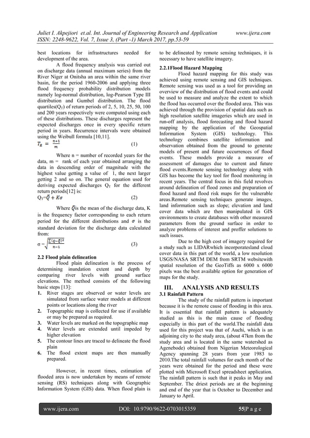 Flood Monitoring and Flood Risk Assessment in Agenebode, Edo State ...