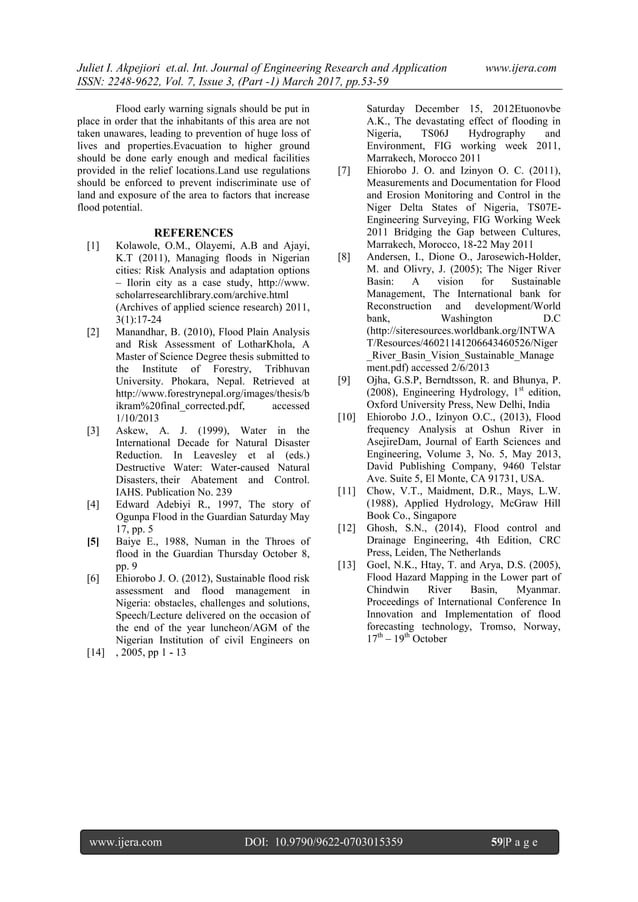 Flood Monitoring and Flood Risk Assessment in Agenebode, Edo State ...