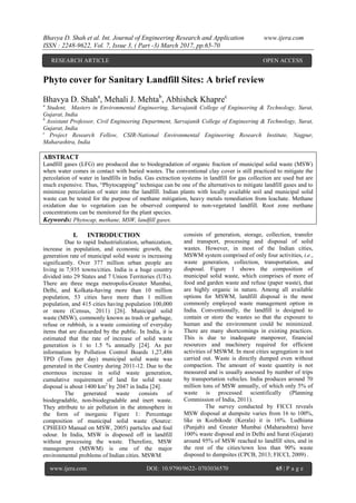 Phyto cover for Sanitary Landfill Sites: A brief review | PDF ...