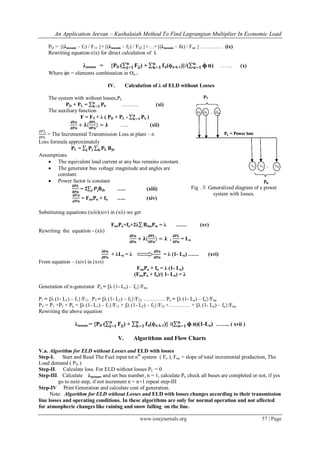 An Application Jeevan – Kushalaiah Method to Find Lagrangian Multiplier in Economic Load ...