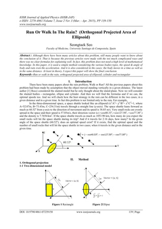 Run Or Walk In The Rain? (Orthogonal Projected Area of Ellipsoid) | PDF