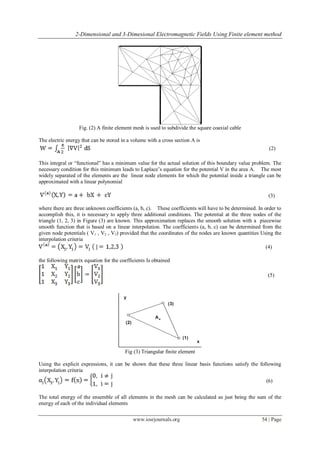 2-Dimensional and 3-Dimesional Electromagnetic Fields Using Finite element method | PDF ...