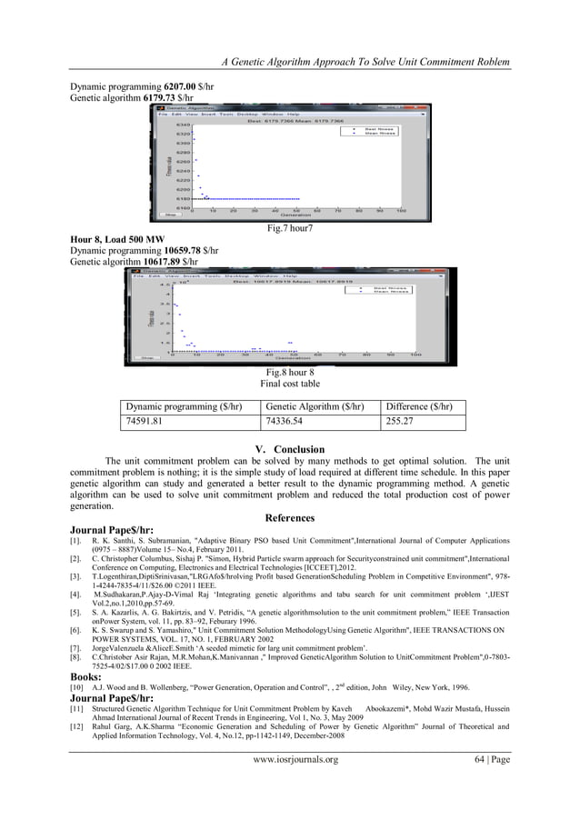A Genetic Algorithm Approach to Solve Unit Commitment Problem | PDF
