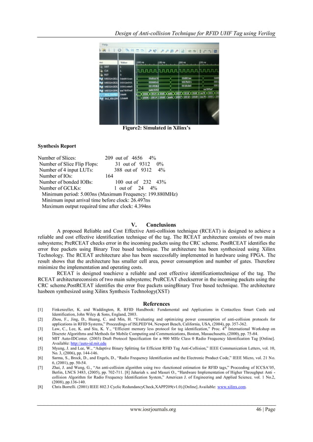 Design of Anti-collision Technique for RFID UHF Tag using Verilog | PDF | Computer Networking ...