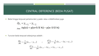 Forward Difference, Backward Difference, dan Central | PPTX