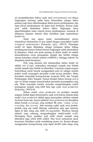 TINJAUAN FILOSOFIS PROBLEMA PENGELOLAAN SAMPAH | PDF
