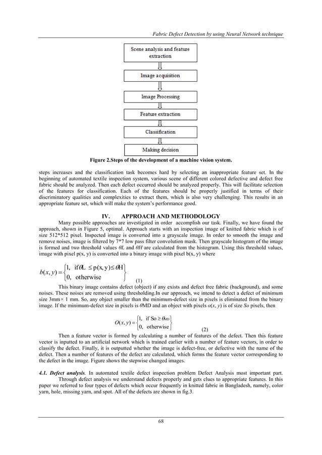 Fabric Defect Detection by using Neural Network technique | PDF