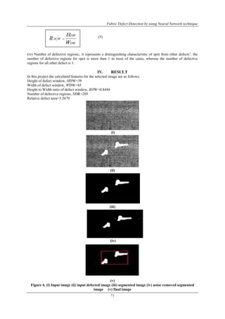 Fabric Defect Detection by using Neural Network technique | PDF