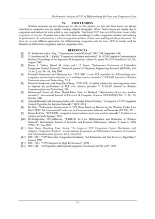 A Survey of Different Approaches for Differentiating Bit Error and Congestion Error | PDF