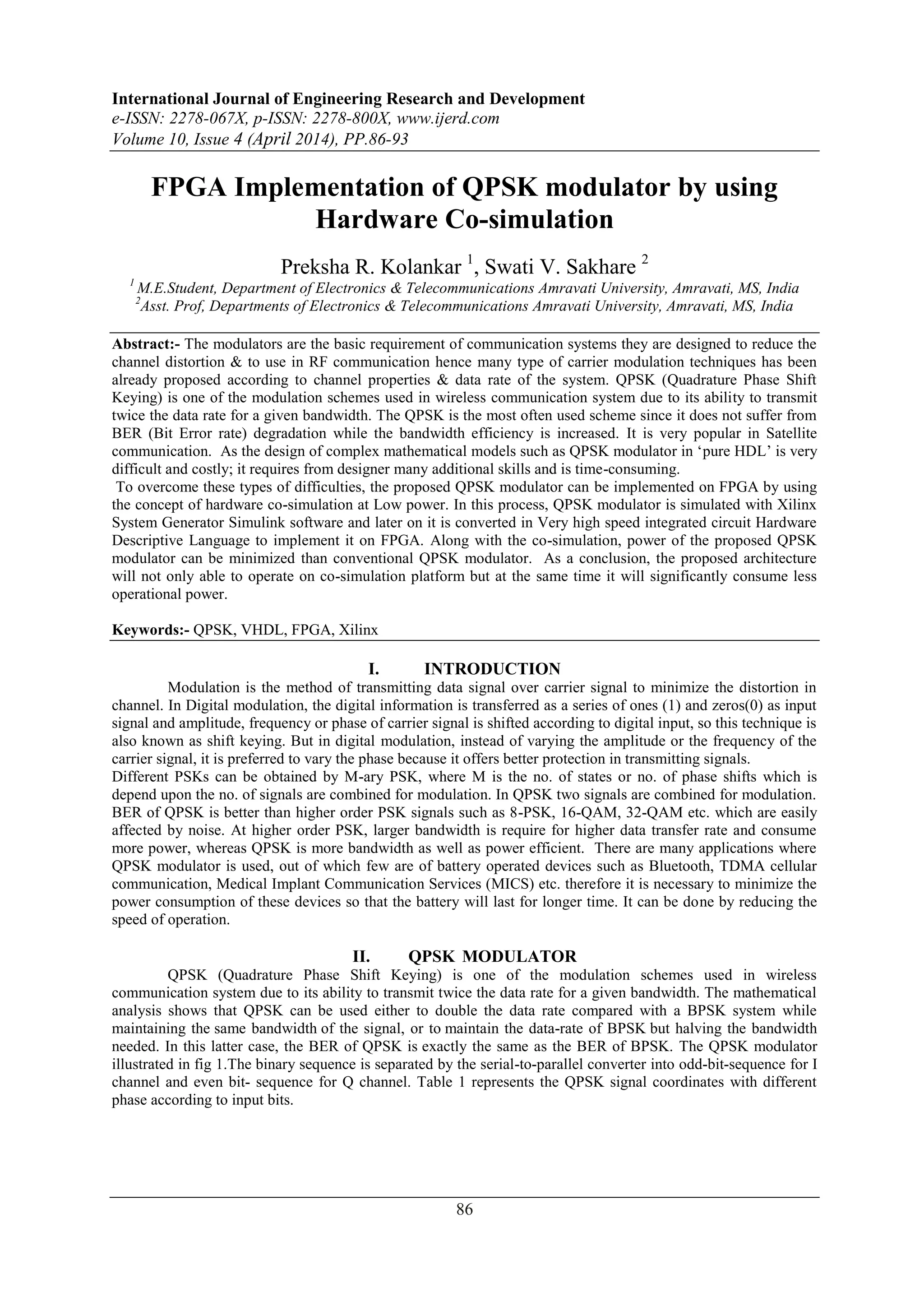 International Journal of Engineering Research and Development | PDF