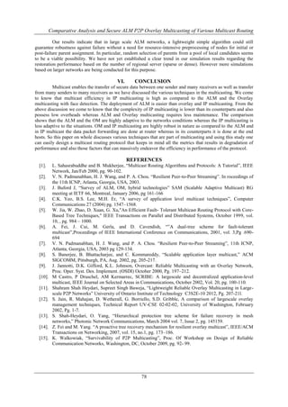 Comparative Analysis and Secure ALM P2P Overlay Multicasting of Various Multicast Routing ...