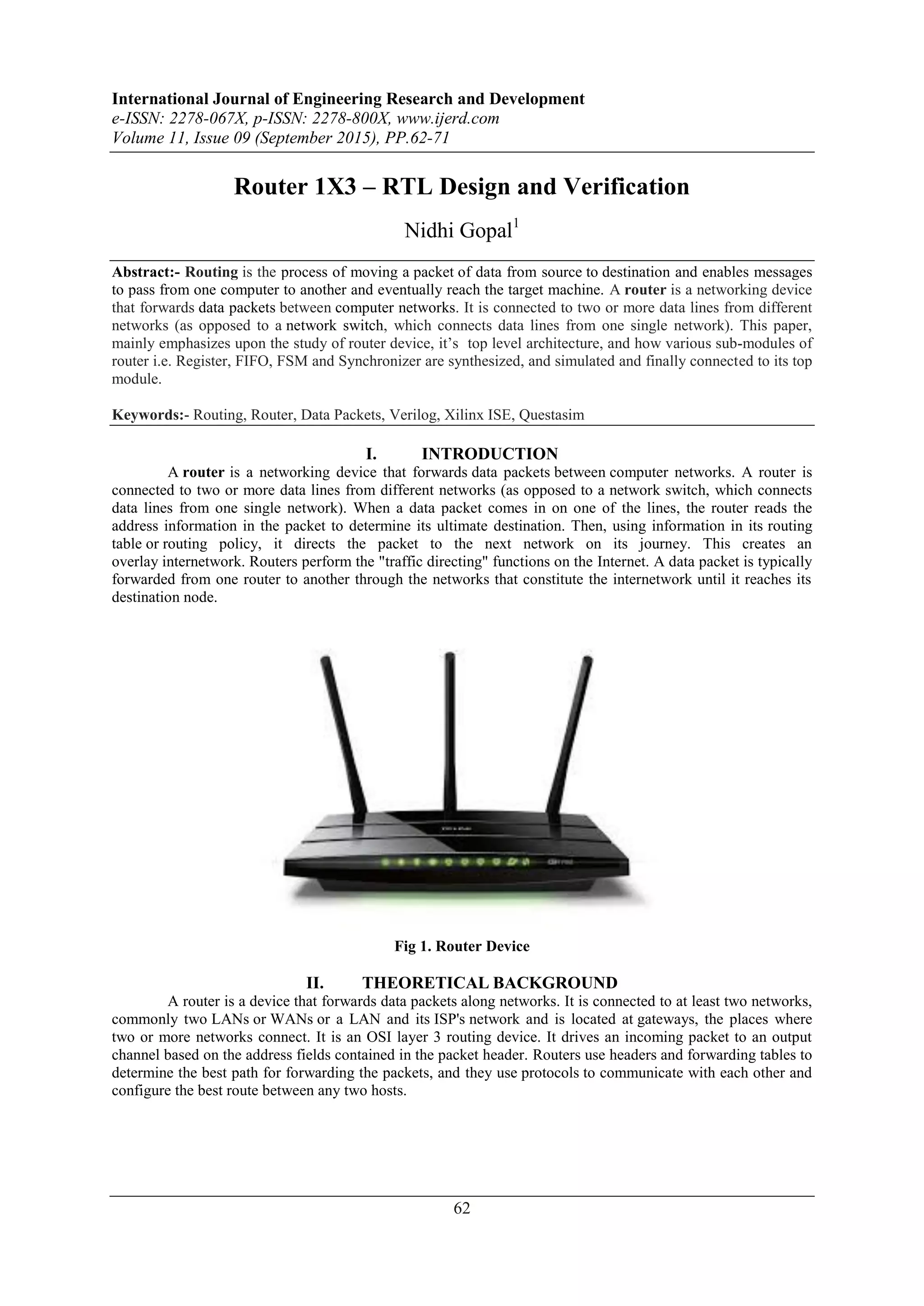 Router 1X3 – RTL Design and Verification | PDF