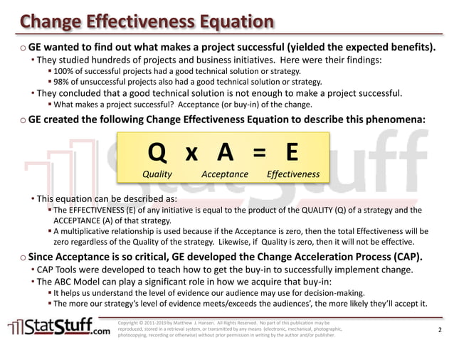 Change Acceleration Process (CAP) Model with Matt Hansen at StatStuff ...