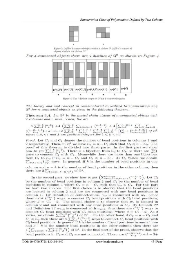 Enumeration Class of Polyominoes Defined by Two Column | PDF